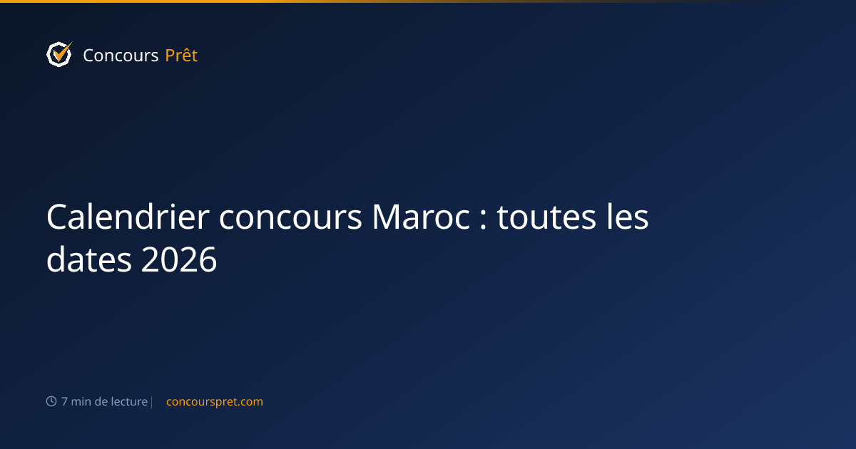 Calendrier concours Maroc : toutes les dates 2026 | Blog Concours Prêt